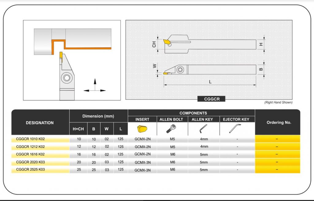 Glanze 25 mm Standard Type Parting Tool
